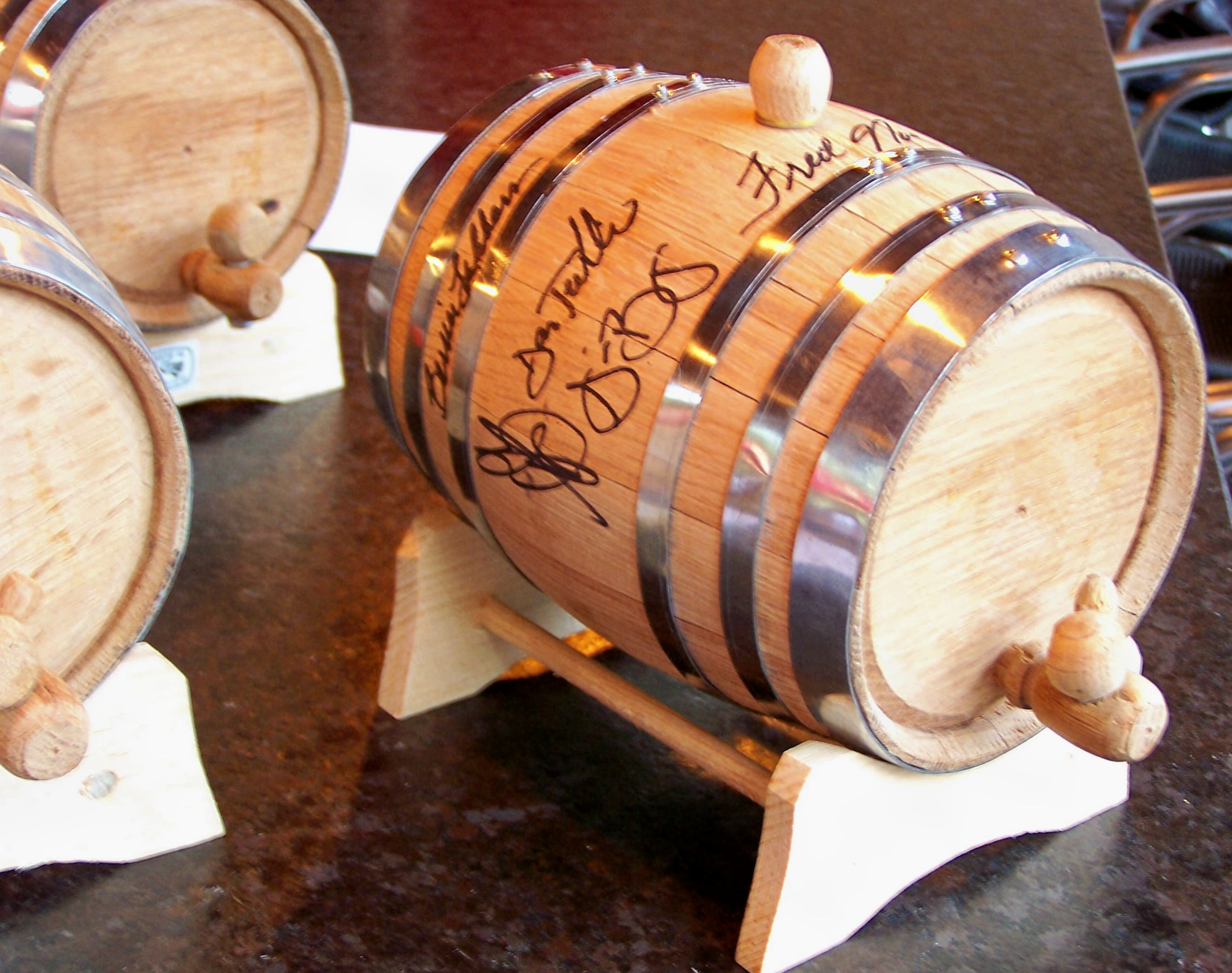 Small bourbon barrels; photo by L. Goldman » Bucks County Taste